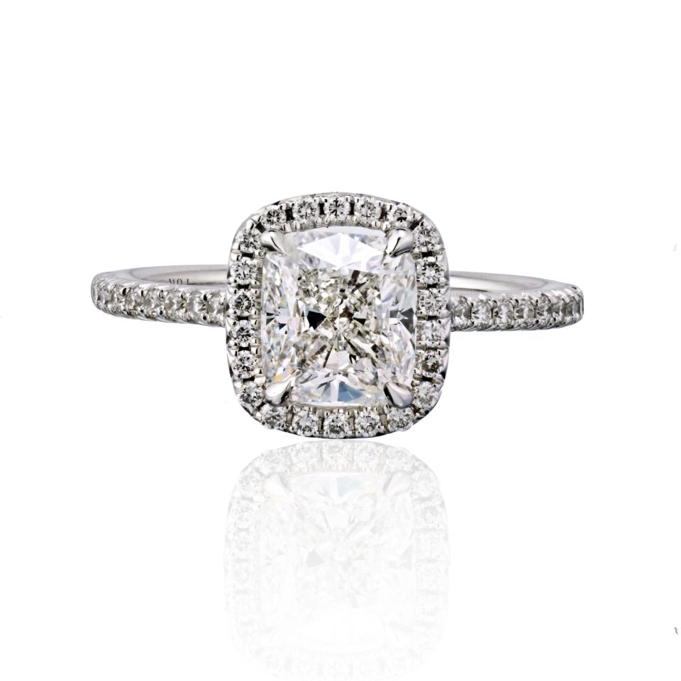 1.68 carat Cushion Cut Diamond F VS1 GIA Ring The Back Vault