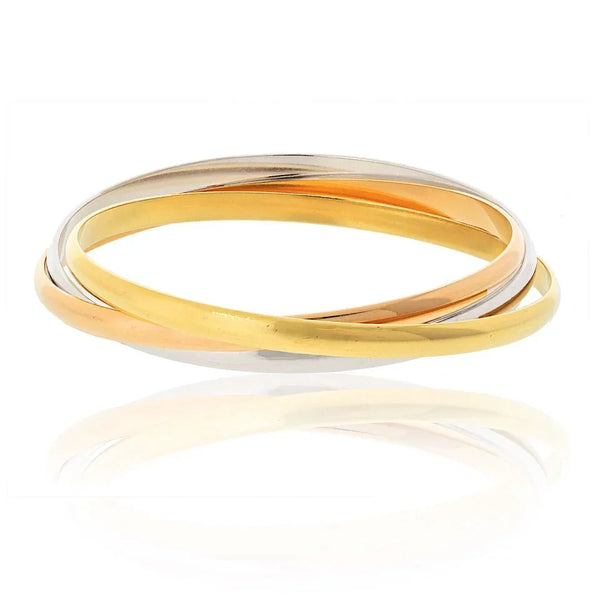 Cartier Trinity 18K Tri Color Small Model Roller Bangle Bracelet – The ...